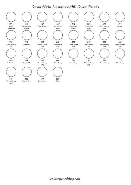 Caran d’Ache Luminance 6901 Colour Pencil Chart – colourpencilshop.com