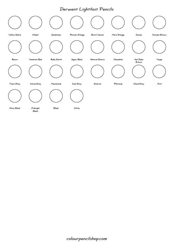 Derwent Lightfast Pencil Chart – colourpencilshop.com